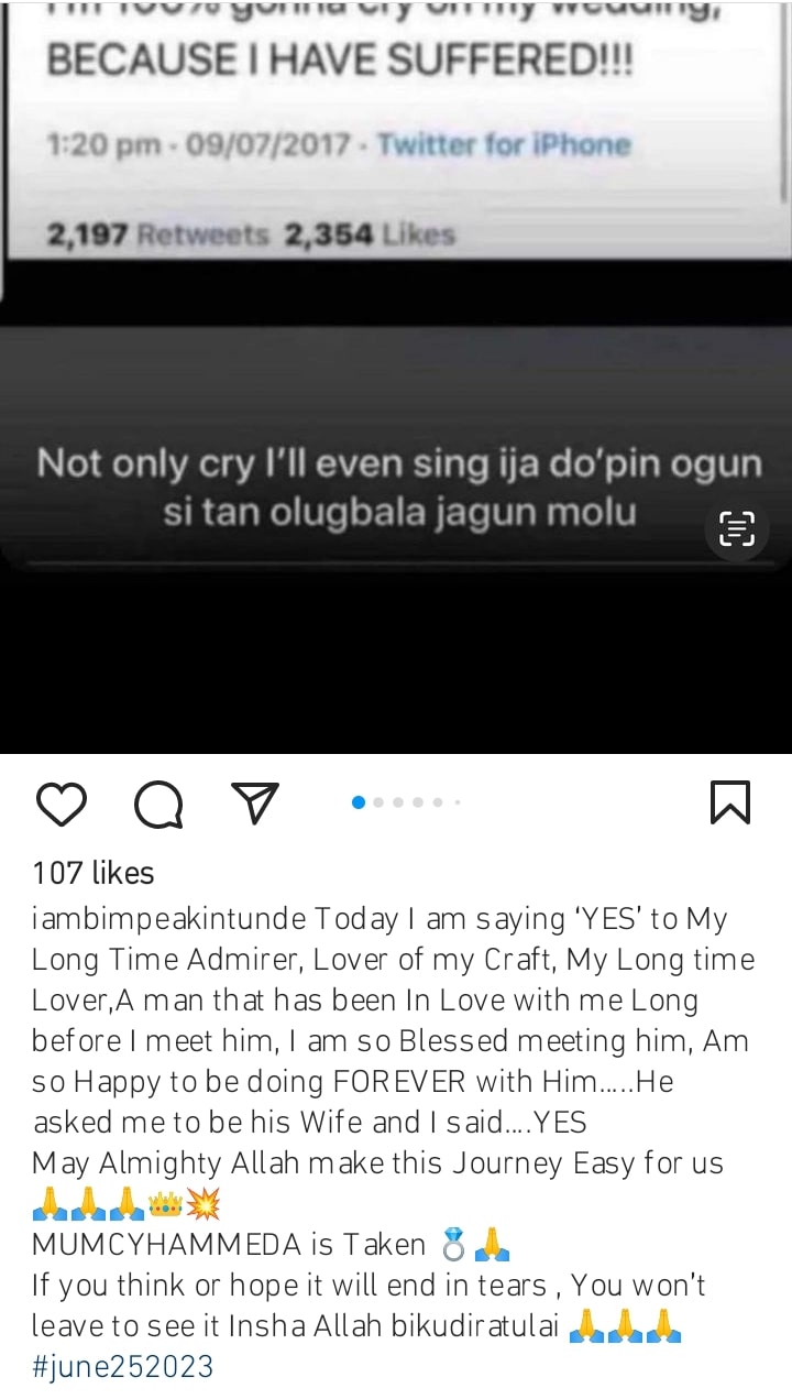 Tears of joy as actress, Bimpe Akintunde gets engaged to her longtime ...